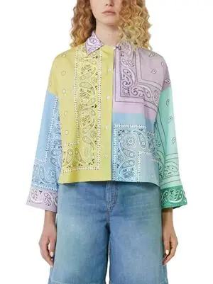 Max Mara Patchwork Bandana-print Shirt - Blue