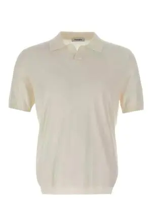 KANGRA Ribbed Short-sleeve Polo - Neutrals