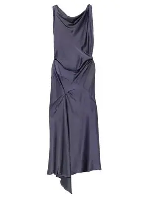 Victoria Beckham Draped Asymmetric Dress - Blue