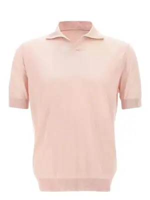 FILIPPO DE LAURENTIIS Knitted Polo-collar T-shirt - Pink
