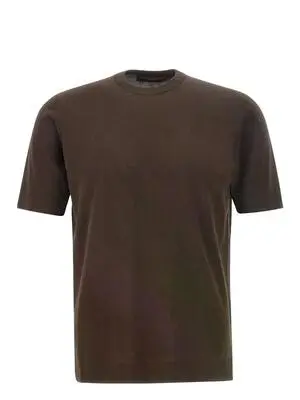 FILIPPO DE LAURENTIIS Ribbed Short-sleeve T-shirt - Brown