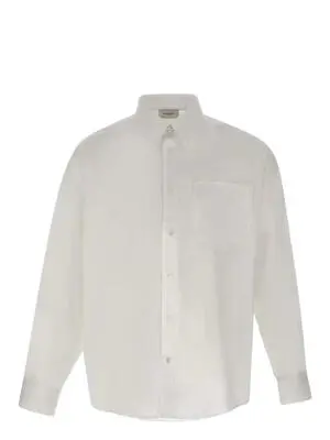 PAOLO PECORA Long-sleeve Patch-pocket Shirt - White