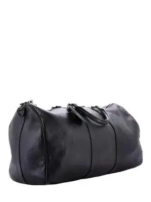 LOUIS VUITTON Keepall Bandouliere 50 Travel Bag Monogram Shadow Leather Black