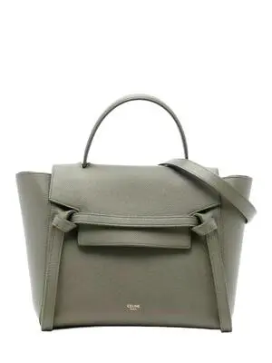 Celine 2018 Micro Grained Calfskin Belt Bag Satchel - Green