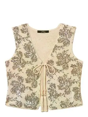TWINSET Sequin-embellished Gilet - Neutrals