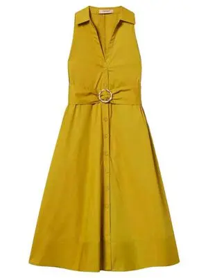 TWINSET V-neck Midi Dress - Yellow