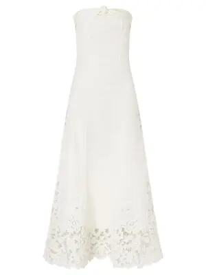 Cult Gaia Kellan Embroidered Linen Midi Dress - Off-white