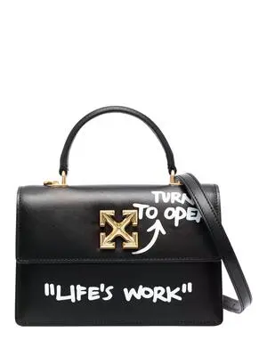 Off-White Jitney 1.4 Leather Tote Bag - Black