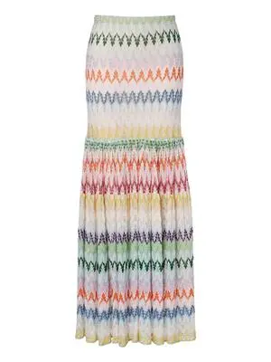 Missoni Tiered Lamé Maxi Skirt - Multicoloured