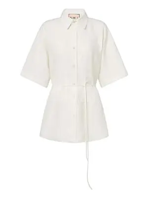 Plan C Linen Button-up Shirt - White