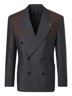 Versace Medusa Wool And Mohair Blazer - Grey