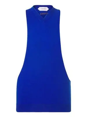 Versace V-neck Cotton Tank Top - Blue