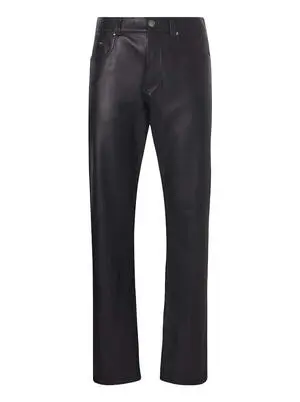 VERSACE Leather Straight Pants