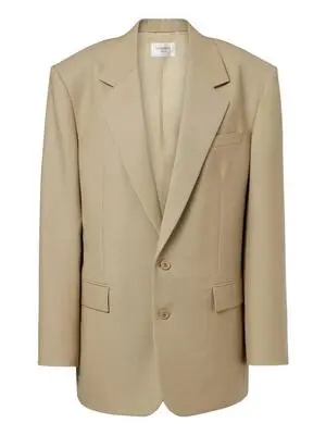 Saint Laurent Wool And Silk Blazer - Beige
