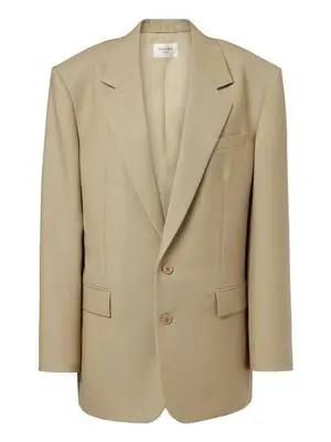Saint Laurent Wool And Silk Blazer - Beige