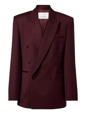 THE FRANKIE SHOP Monterey Double-breasted Blazer - Burgundy