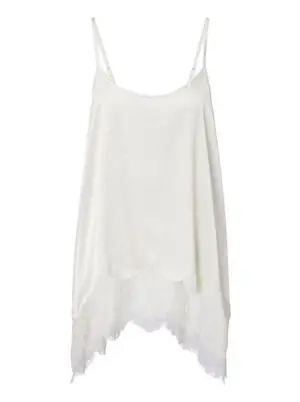 Staud Chloe Lace-trimmed Silk-blend Camisole - White