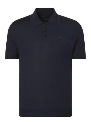 Gucci Double G Wool Polo Shirt - Blue
