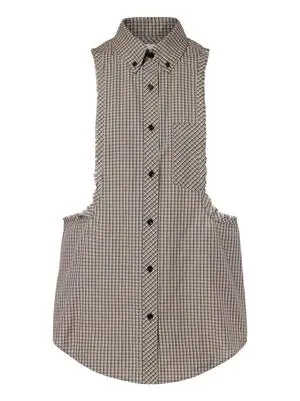 Versace Checked Cotton Shirt - Blue