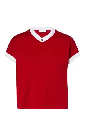 Versace Medusa Cotton-blend Jersey T-shirt - Red