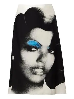 Versace Printed Silk Poplin Midi Skirt - Multicoloured
