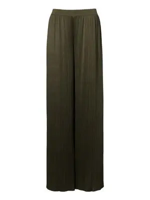 JOSEPH Amber Plissé Satin Wide-leg Pants - Green