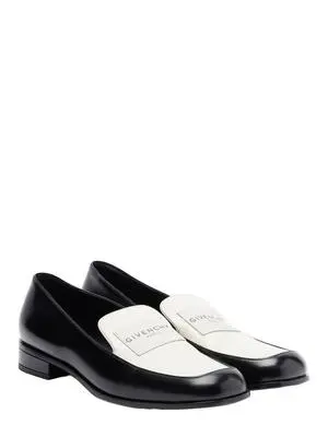 Givenchy Label Leather Loafers - Black