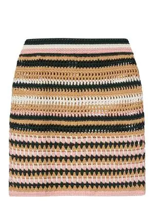 The Upside Crochet Cotton Miniskirt - Multicoloured