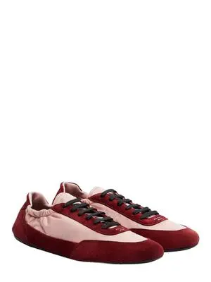 Prada Collapse Re-nylon And Suede Sneakers - Pink