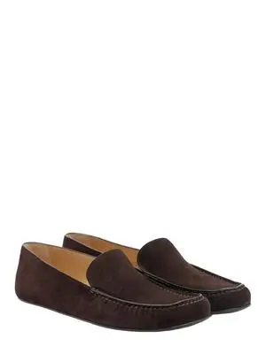 THE ROW Leo Suede Loafers - Brown