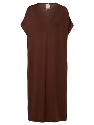 Jardin Des Orangers Cotton, Silk And Cashmere Midi Dress - Brown
