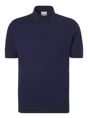 ALLUDE Cotton, Silk, And Cashmere Polo Shirt - Blue