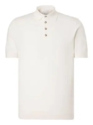 ALLUDE Cotton, Silk, And Cashmere Polo Shirt - White