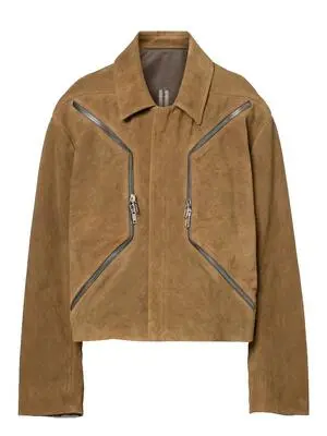 Rick Owens Blixa Suede Jacket - Beige