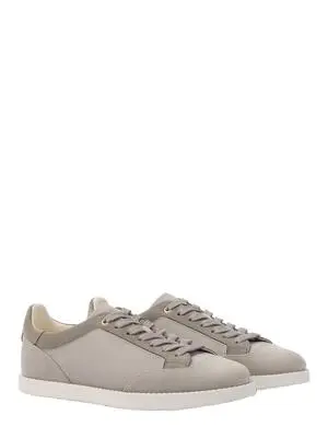 Brunello Cucinelli Suede-trimmed Leather Sneakers - Grey