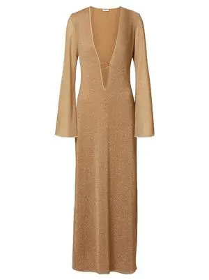 Oseree Lamé Maxi Dress - Gold