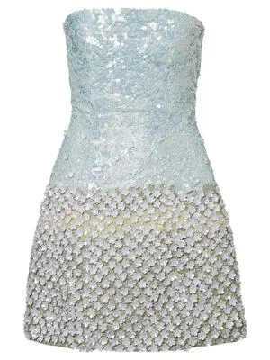 LA FUORI Là Fuori Floral Sequined Minidress - Blue