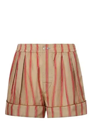 Saint Laurent Striped Twill Shorts - Beige