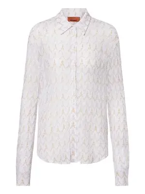 Missoni Open-knit Lamé Shirt - White