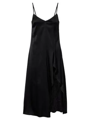 Acne Studios Lace-trimmed Satin Slip Dress - Black