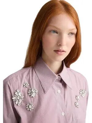 TWP J.d. Shirt With Crystal Embellishments - White / Wine