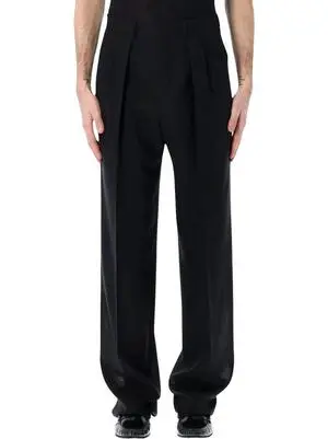TOM FORD Multiplies Light Fresco Double Pleat Pant - Black