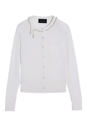 Simone Rocha Embroidered Merino Silk Cardigan - White