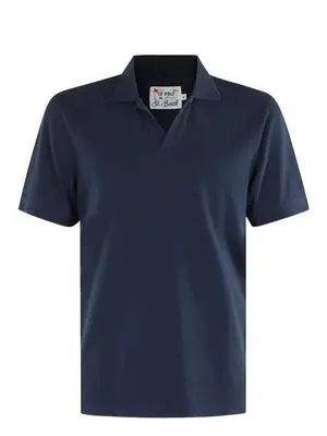 MC2 SAINT BARTH Linen Polo Shirt - Blue