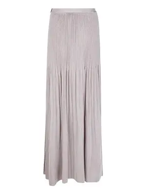 Giorgio Armani Viscose Plisse Long Skirt - Beige