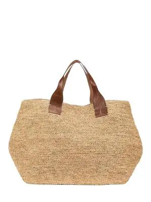 IBELIV Rio Raffia Satchel Bag - Beige
