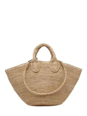 IBELIV Soma Raffia Satchel - Beige