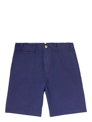 Polo Ralph Lauren Straight-leg Cotton And Linen-blend Shorts - Navy