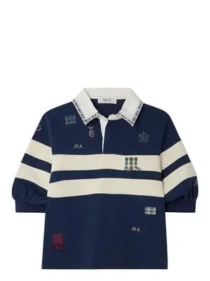 Sea Claira Embroidered Polo Shirt - Blue
