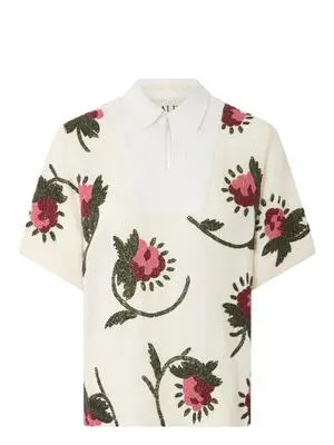 S.S.DALEY Iona Bead-embellished Linen Shirt - Cream